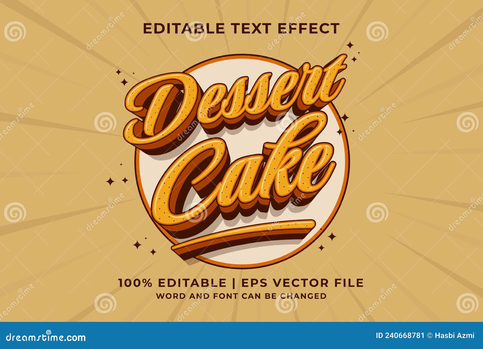 Editable Text Effect - Dessert Cake 3d Cartoon Cute Template Style Premium Vector Stock Vector ...