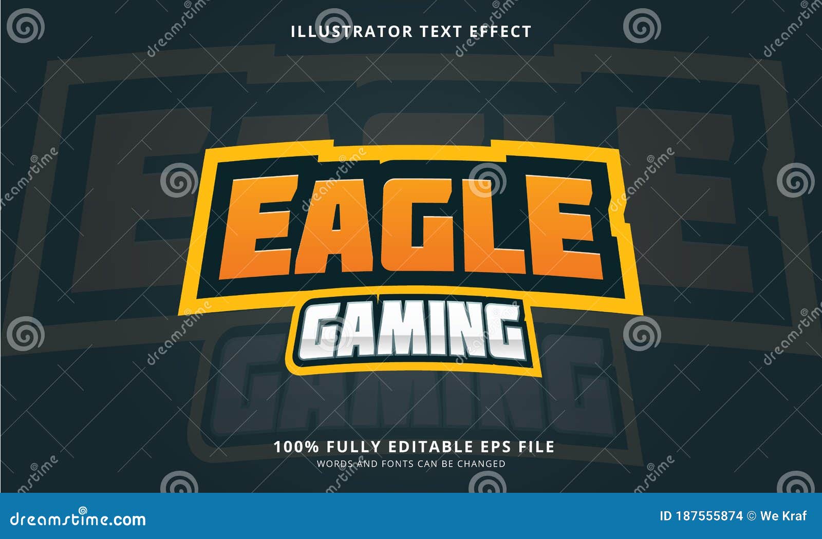 Editable Text Effect E-sports Gaming Title Style Stock Vector ...