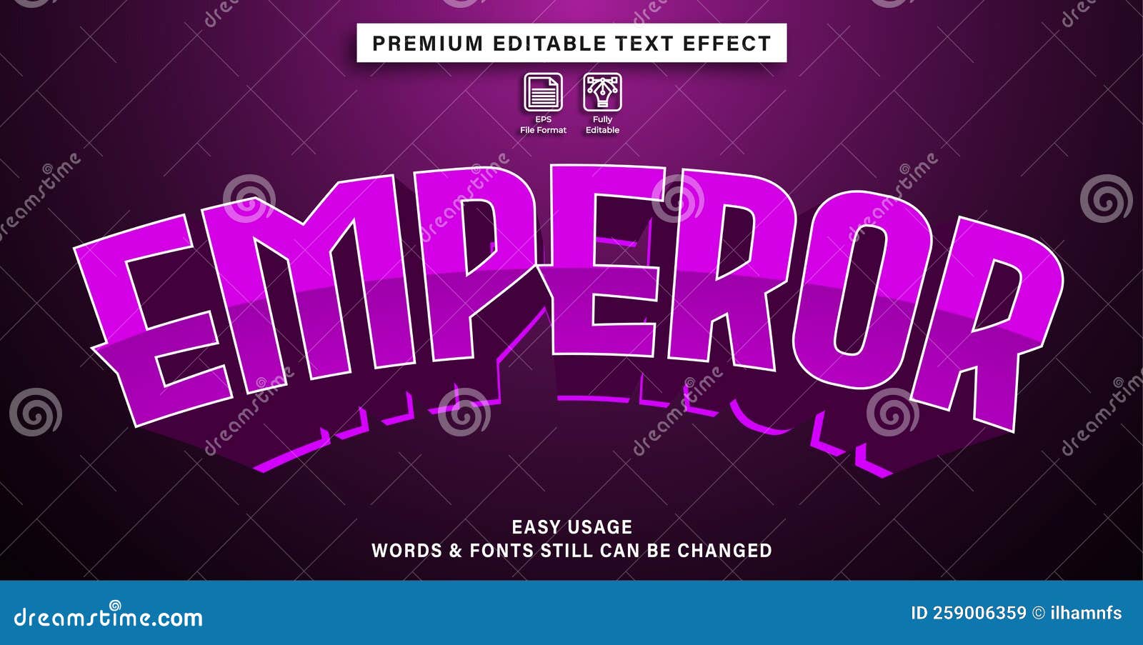 Editable Text Effect Emperor Stock Vector - Illustration of abstract ...