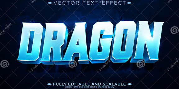 Dragon Text Effect, Editable Legend and Warrior Text Style Stock Vector ...