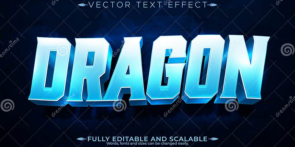 Dragon Text Effect, Editable Legend and Warrior Text Style Stock Vector ...