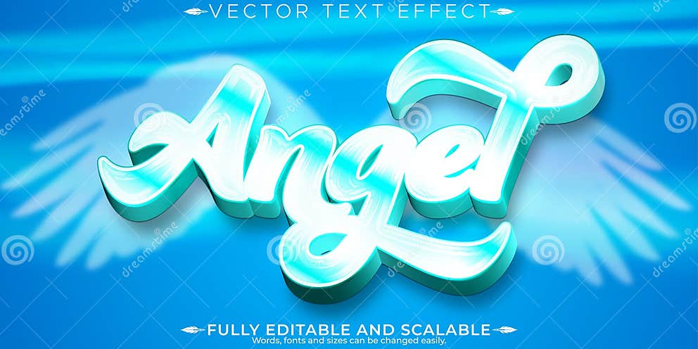 Angel Text Effect, Editable Heaven and Dove Text Style Stock Vector ...