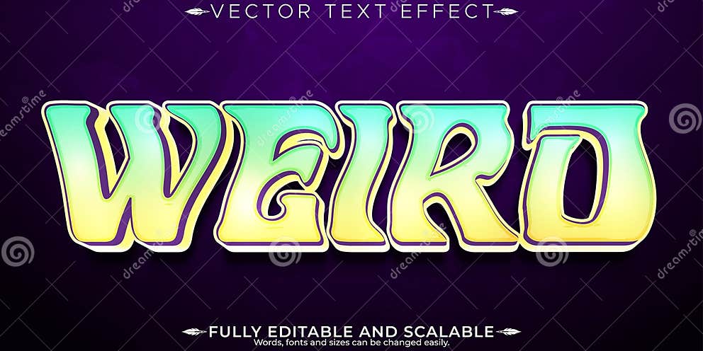 Trippy Text Effect, Editable Glitch and Drug Text Style Stock Vector ...