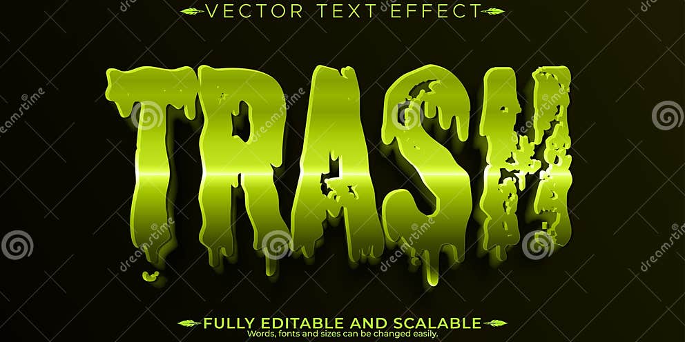 Trash Editable Text Effect, Editable Stinky and Garbage Text Style ...