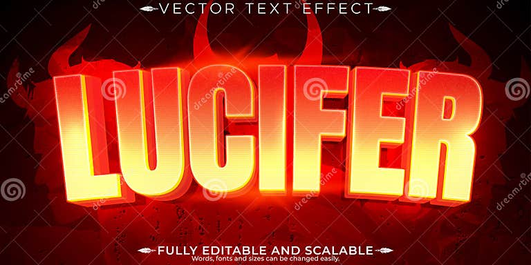 Lucifer Text Effect Editable Demon and Hell Text Style Stock Vector ...