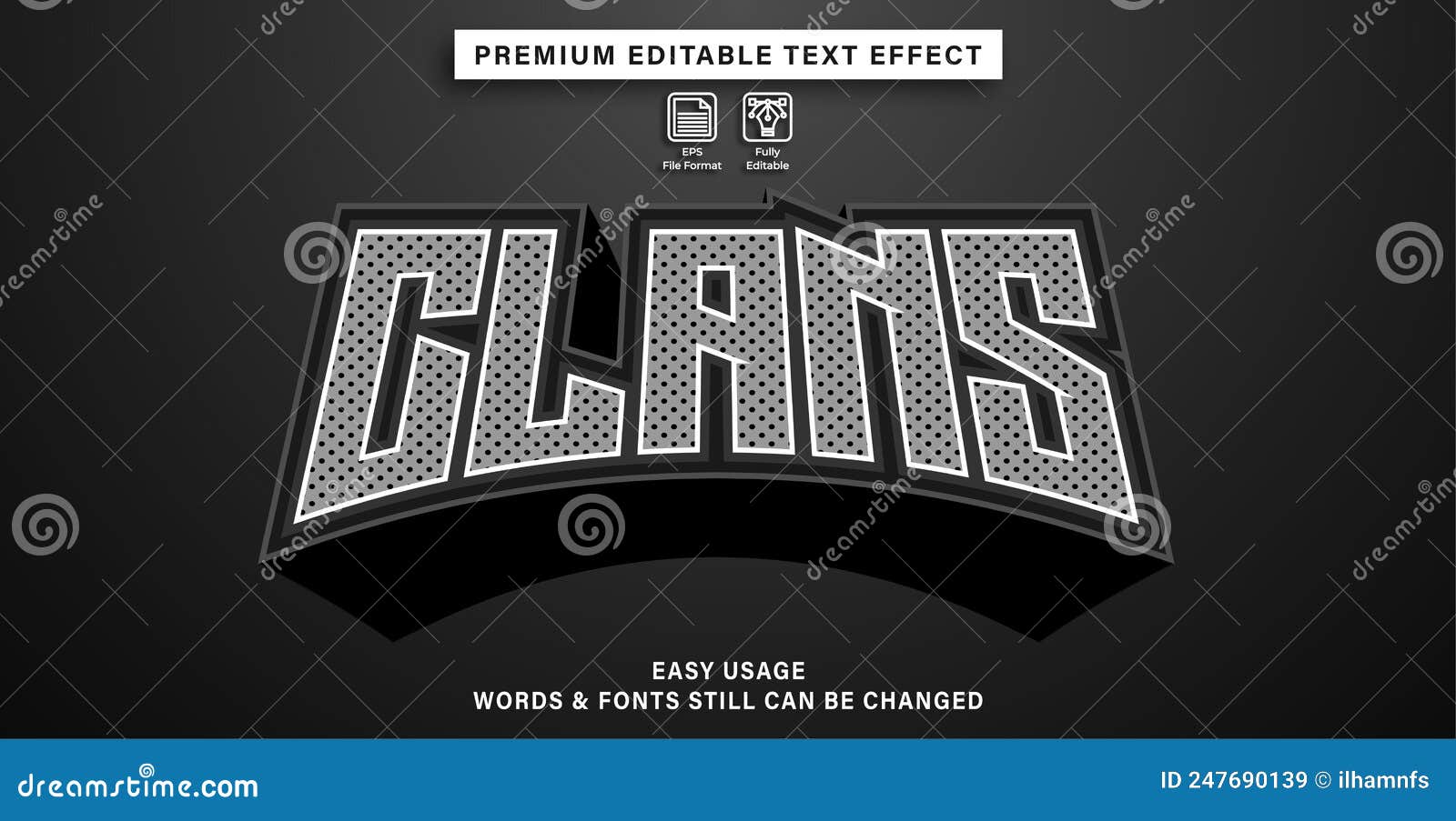 Editable Text Effect Esport Clans Style Stock Vector - Illustration of ...