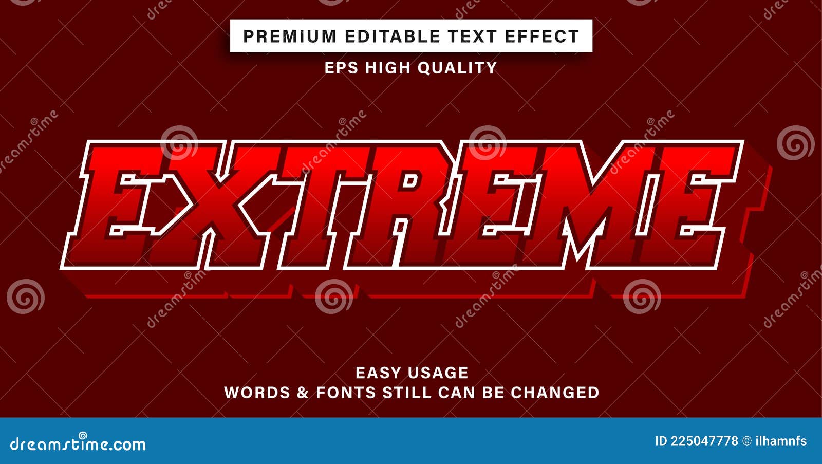Editable Text Effect Extreme Stock Vector - Illustration of element ...