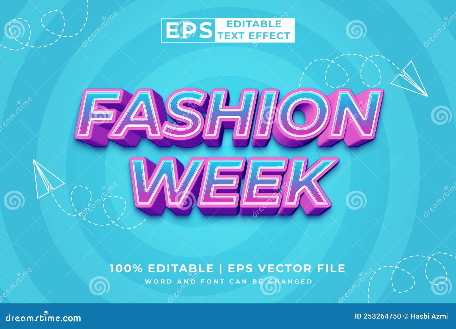 Editable Text Effect Fashion Week 3d Cartoon Template Style Premium ...