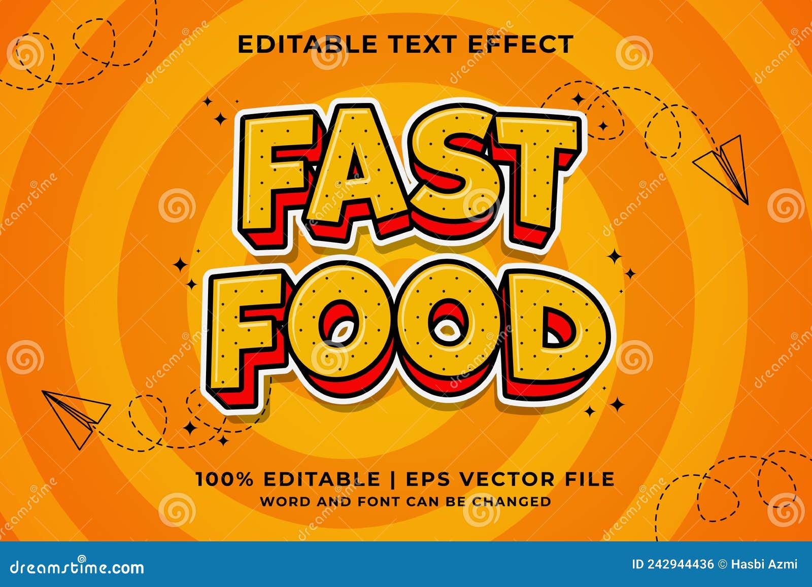Editable Text Effect Fast Food 3d Traditional Cartoon Template Style ...