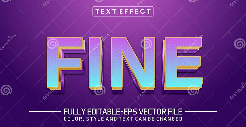 Editable Text Effect - Fine Text Style Concept Stock Vector ...