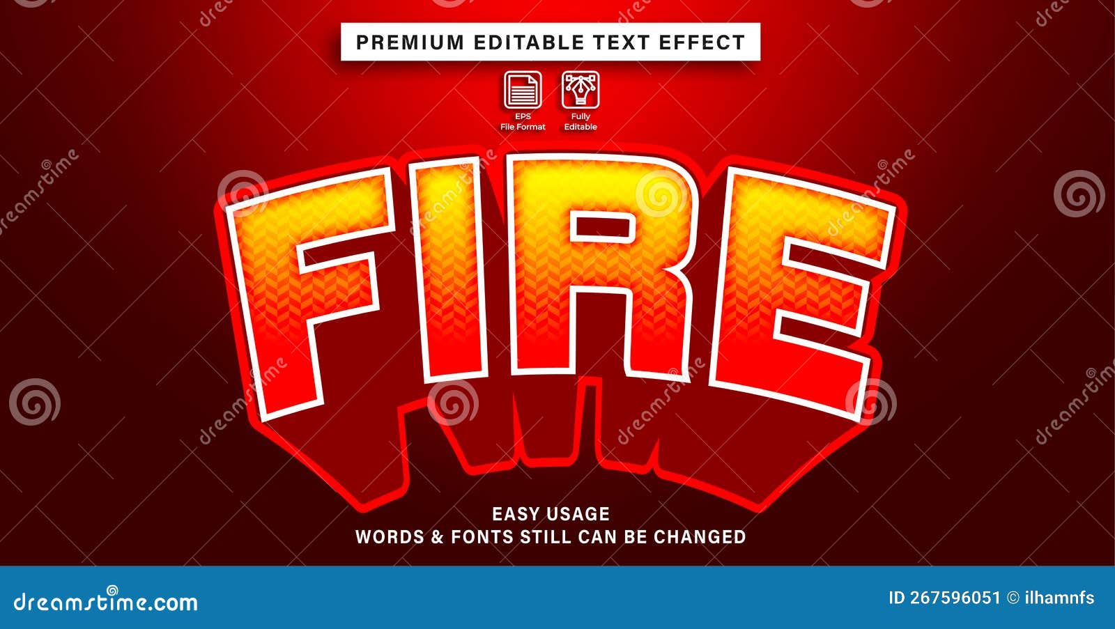 Editable text effect fire stock vector. Illustration of creative ...