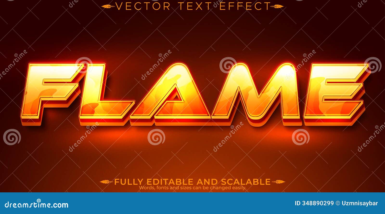 Editable Text Effect Flame, 3d Fire and Hot Font Style Stock Vector ...