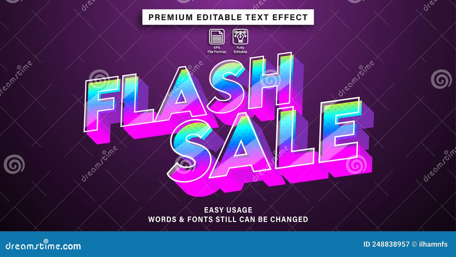 Editable Text Effect Flash Sale Stock Vector - Illustration of flash ...