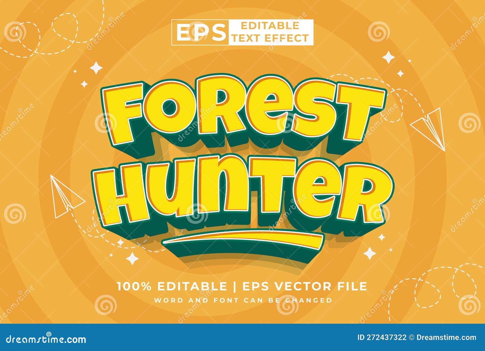 Editable Text Effect Forest Hunter Cartoon 3d Style Premium Vector Stock Vector - Illustration ...