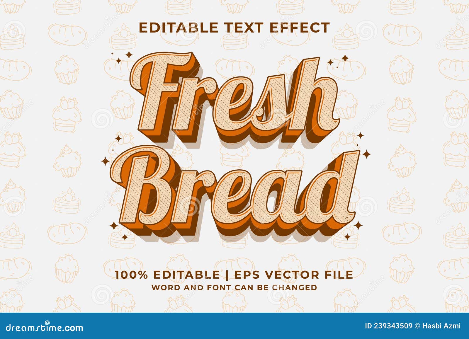 Editable Text Effect - Fresh Bread 3d Traditional Cartoon Template ...