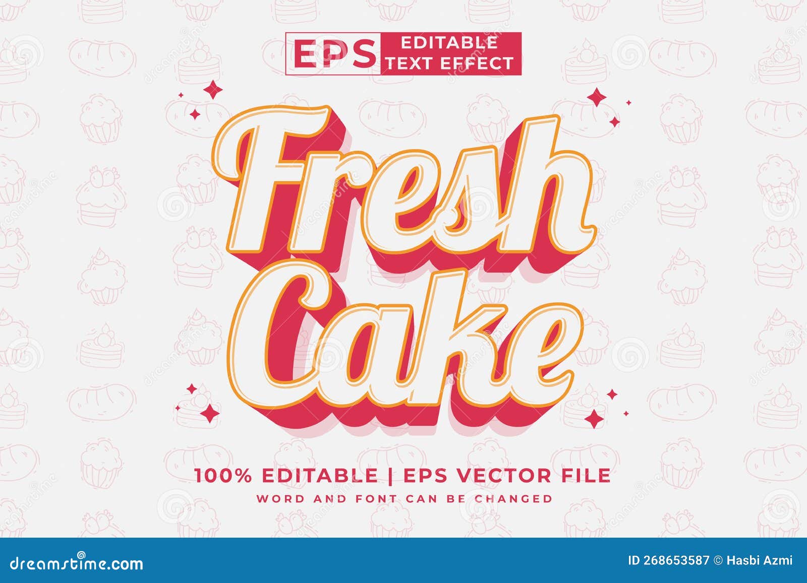 Editable Text Effect - Fresh Cake 3d Cartoon Template Style Premium ...