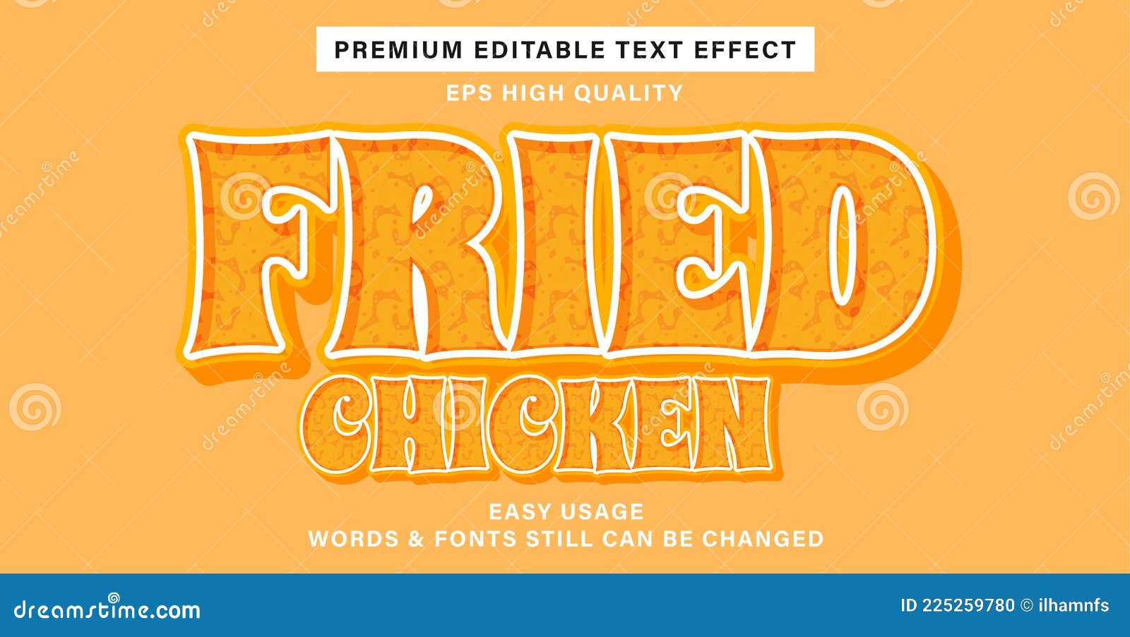 Editable Text Effect Fried Chicken Stock Vector - Illustration of ...