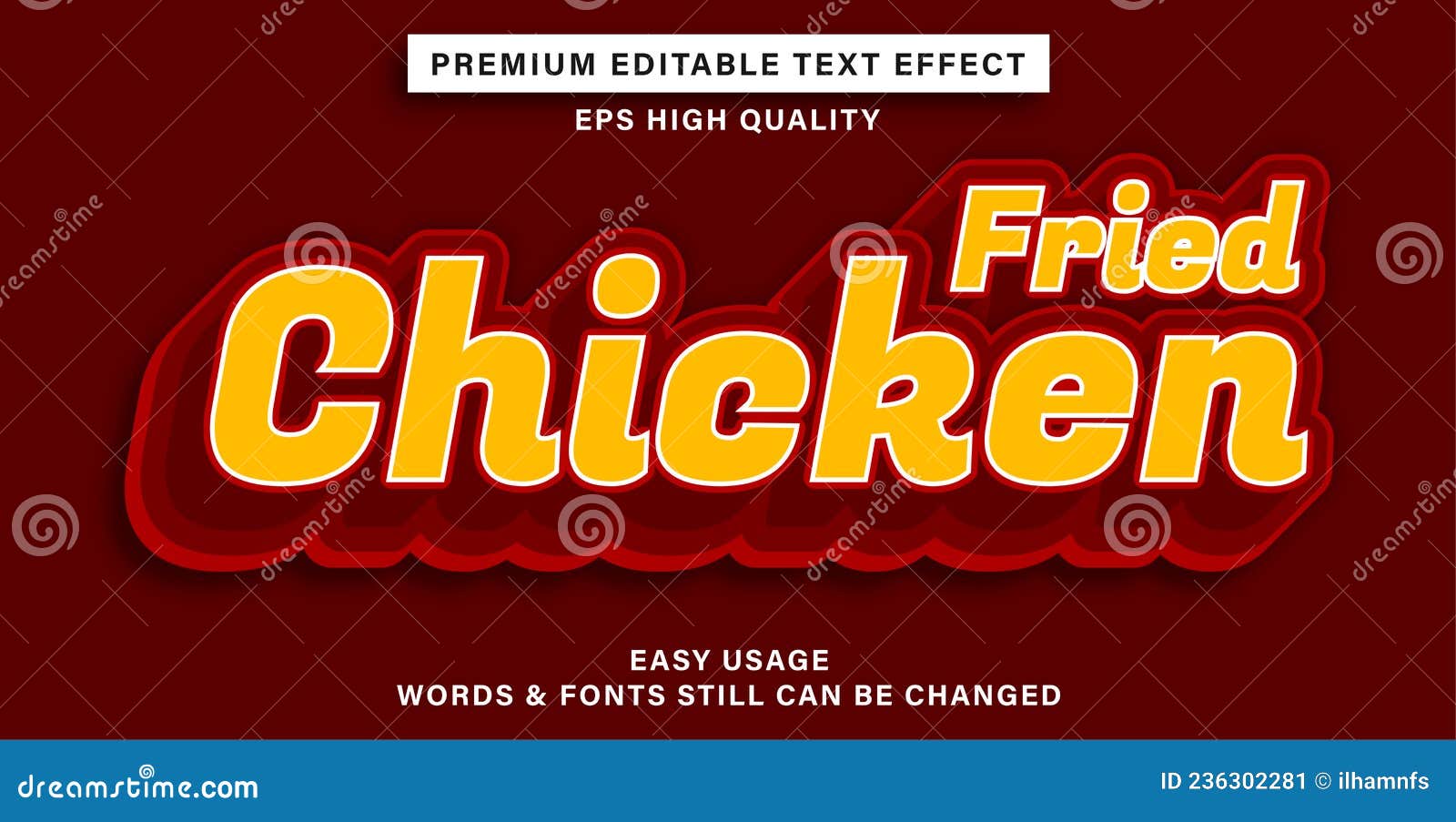 Editable Text Effect Fried Chicken Stock Vector - Illustration of ...
