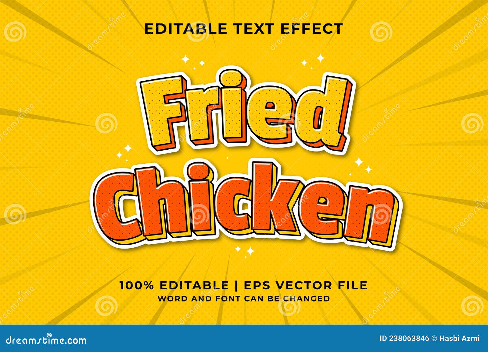 Editable Text Effect - Fried Chicken Cartoon Template Style Premium ...