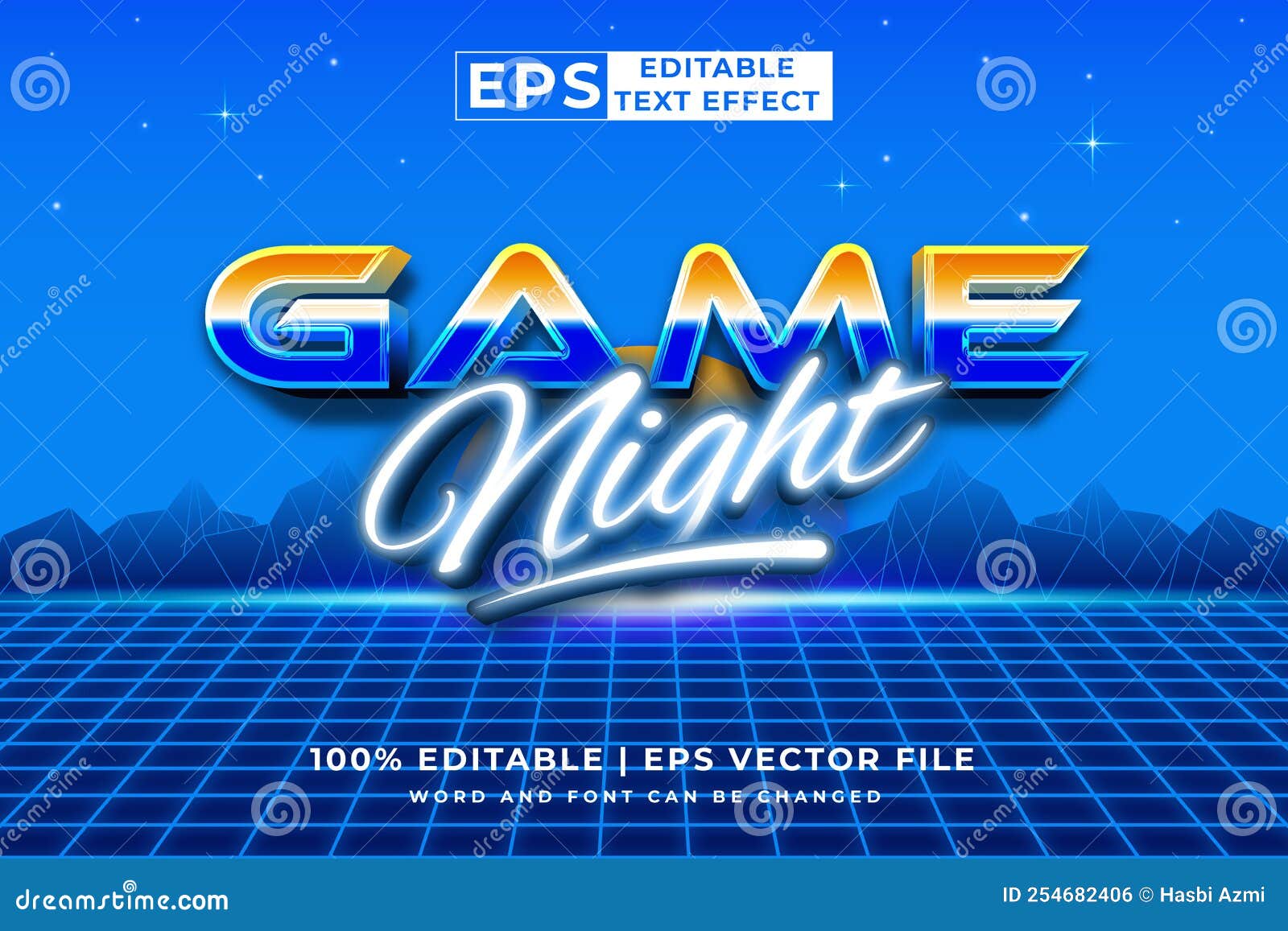 Editable Text Effect Game Night Retro 3d 80s Template Style Premium ...