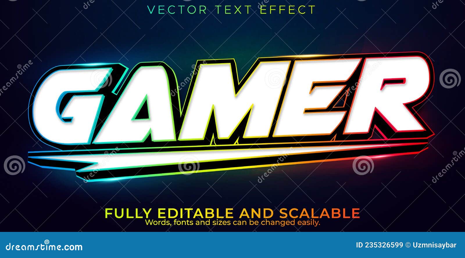 Editable Text Effect Gamer, 3d Esport and Stream Font Style Stock ...