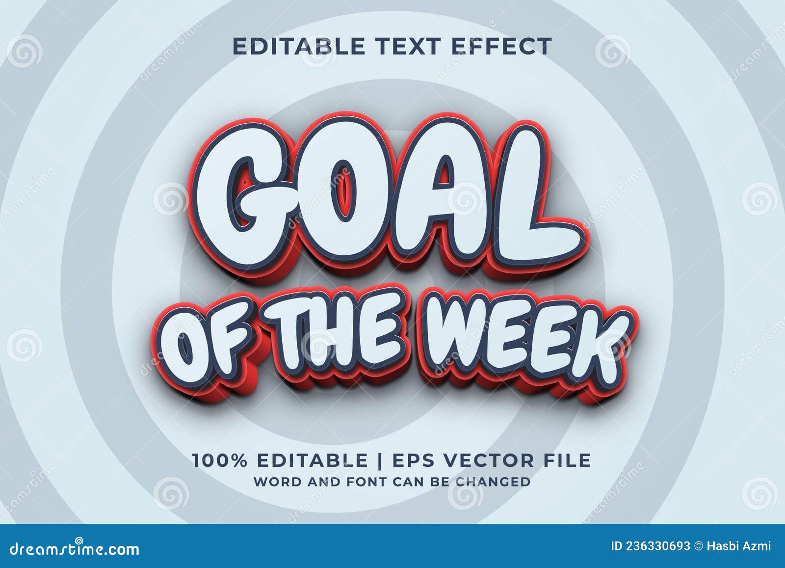Editable Text Effect - Goal of the Week 3d Template Style Premium ...