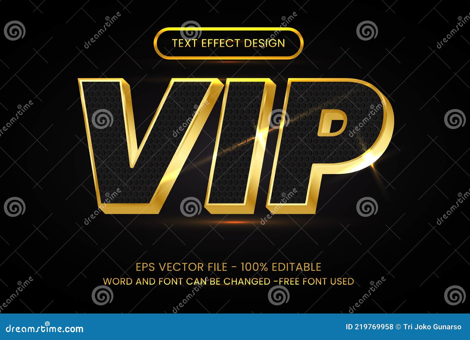 Editable Text Effect Gold Style, Vip Text Stock Vector - Illustration ...