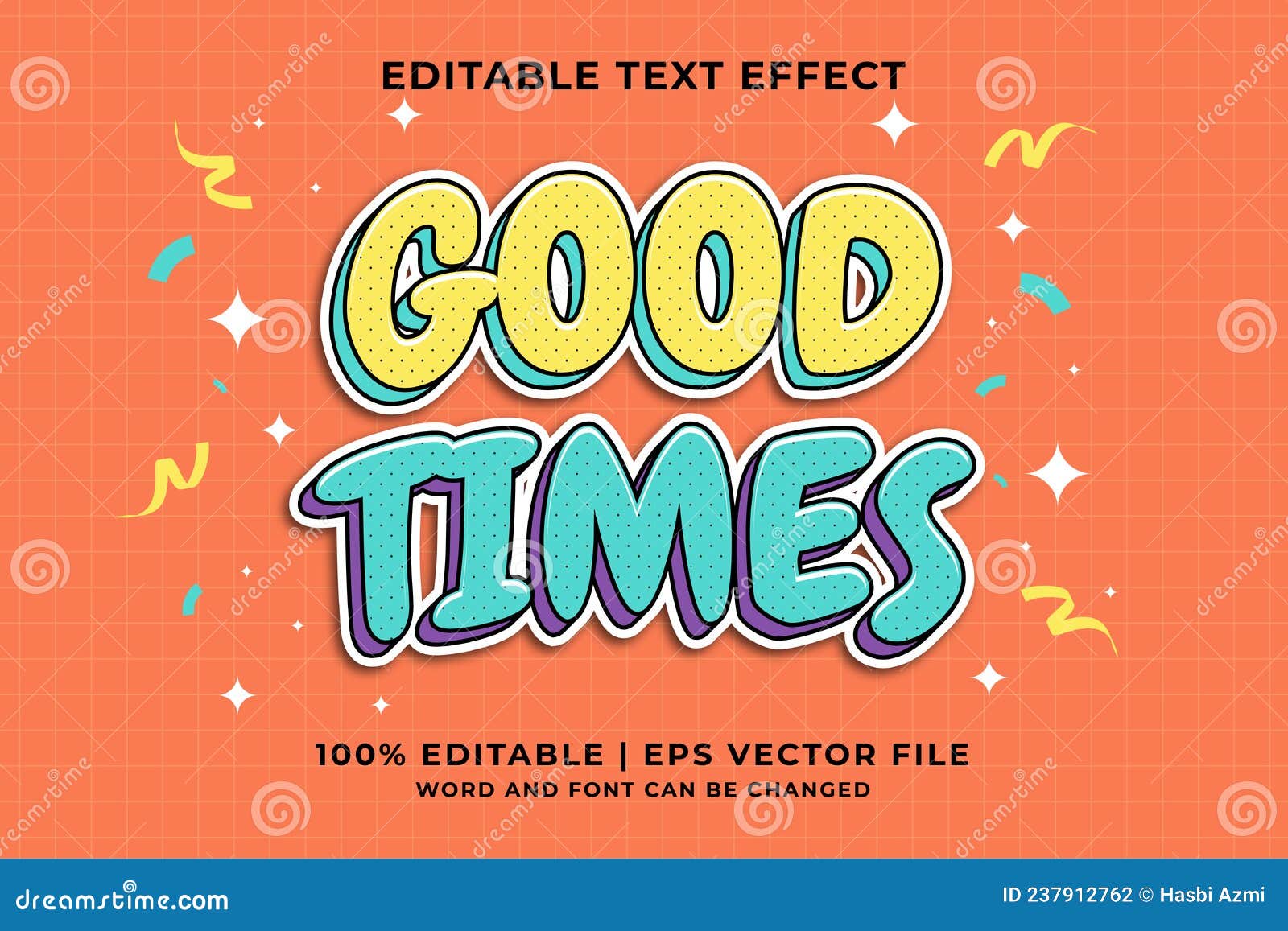 Editable Text Effect - Good Time Cartoon Template Style Premium Vector ...