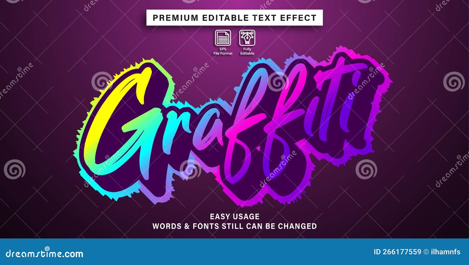 Editable Text Effect Graffiti Style Stock Vector - Illustration of logo ...