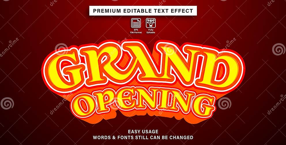 Editable Text Effect Grand Opening Style Stock Illustration ...