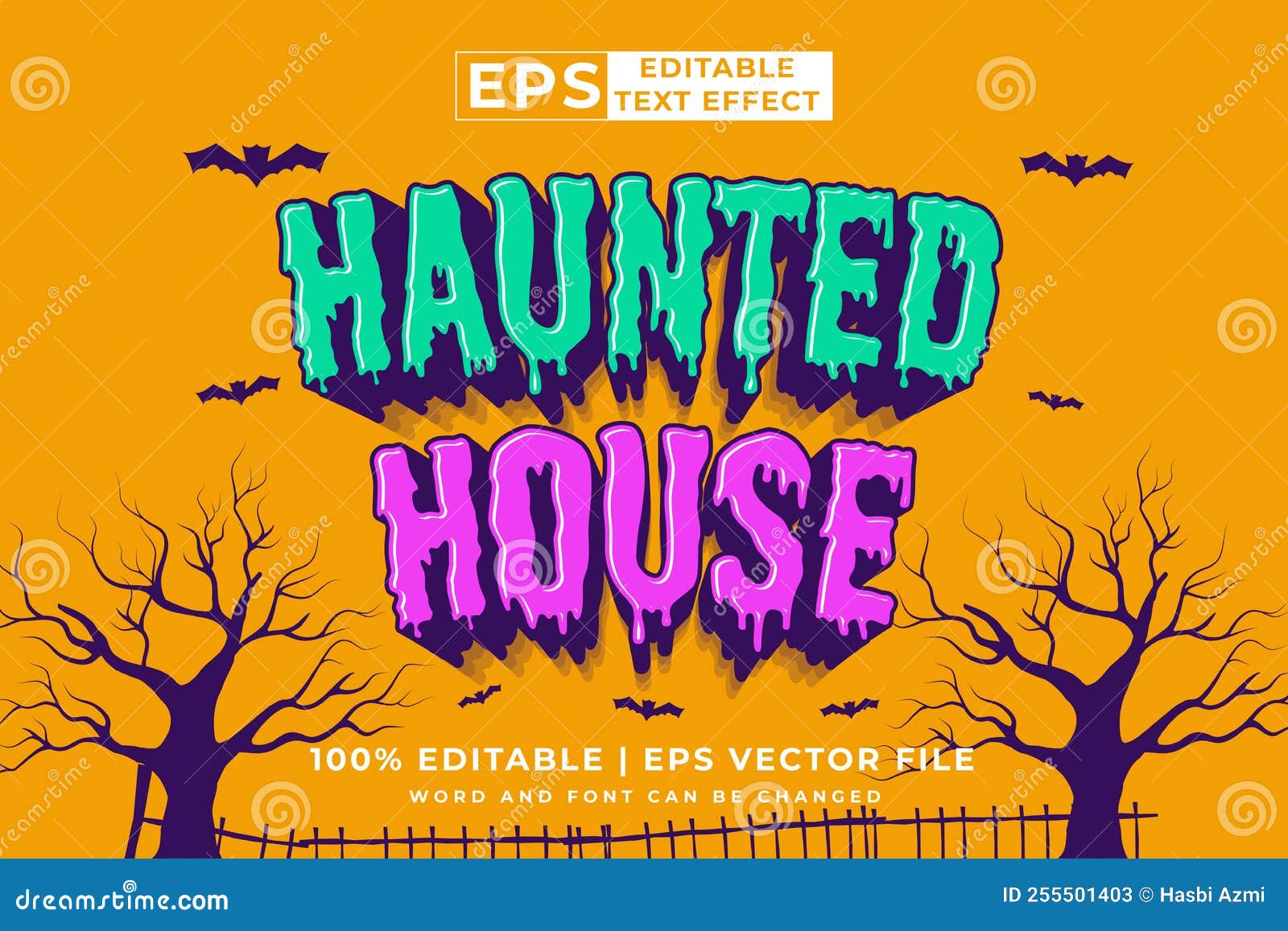 Editable Text Effect Haunted House 3d Cartoon Template Style Premium ...
