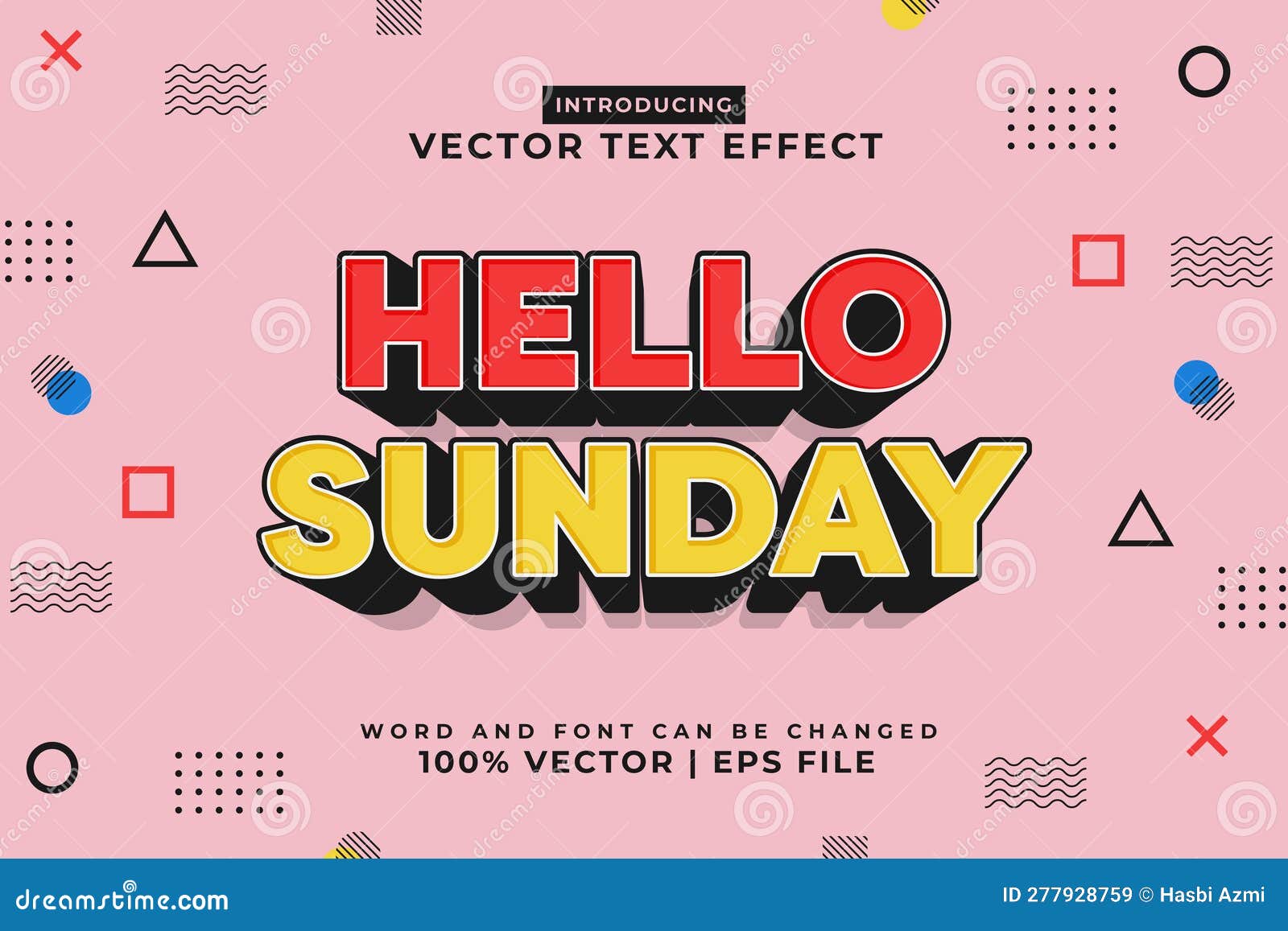 Editable Text Effect Hello Sunday 3d Cartoon Template Style Premium ...