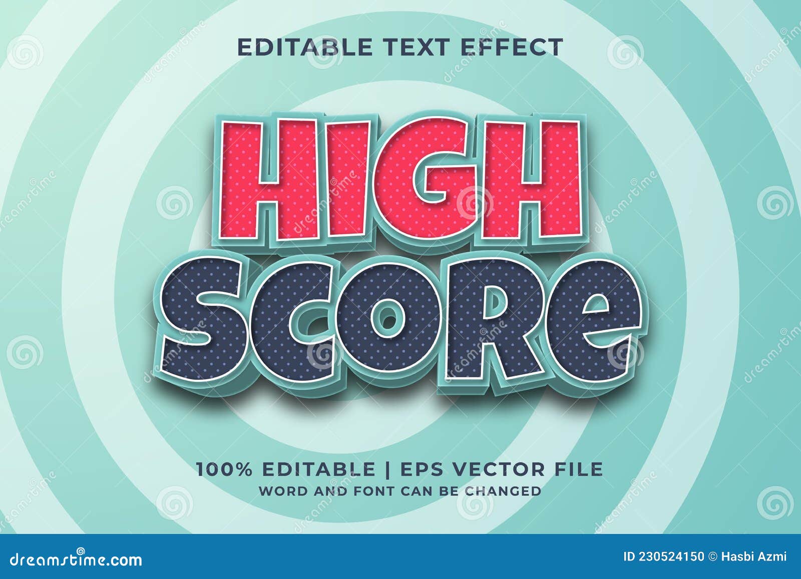 Editable Text Effect - High Score Template Style Premium Vector Stock ...