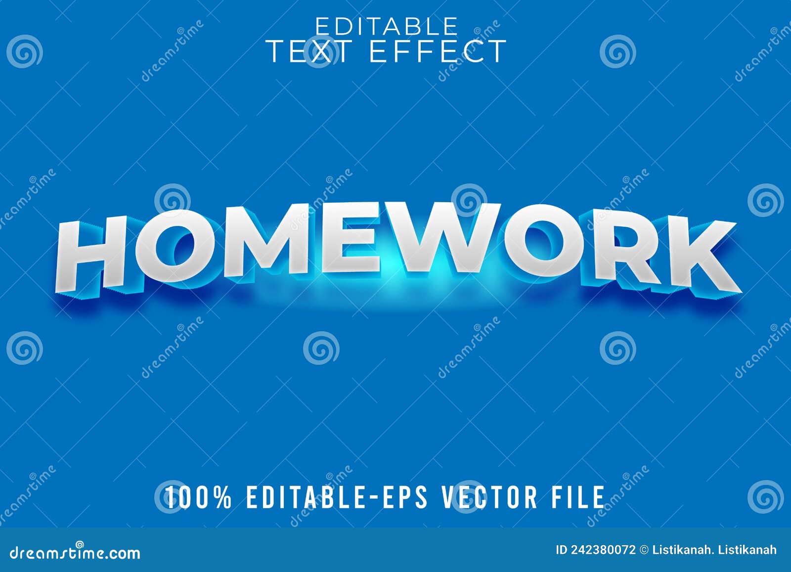 Editable Text Effect Homework with Modern Style Stock Vector ...