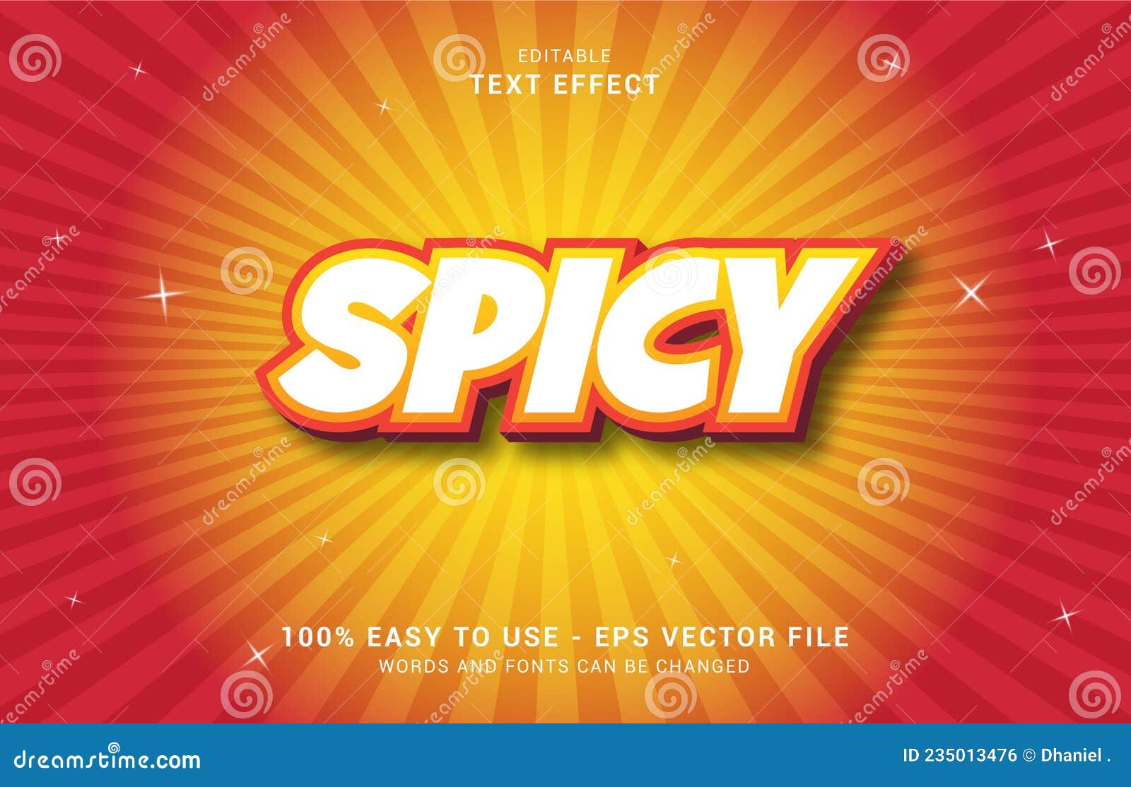 Editable Text Effect, Hot Spicy Style Stock Vector - Illustration of ...