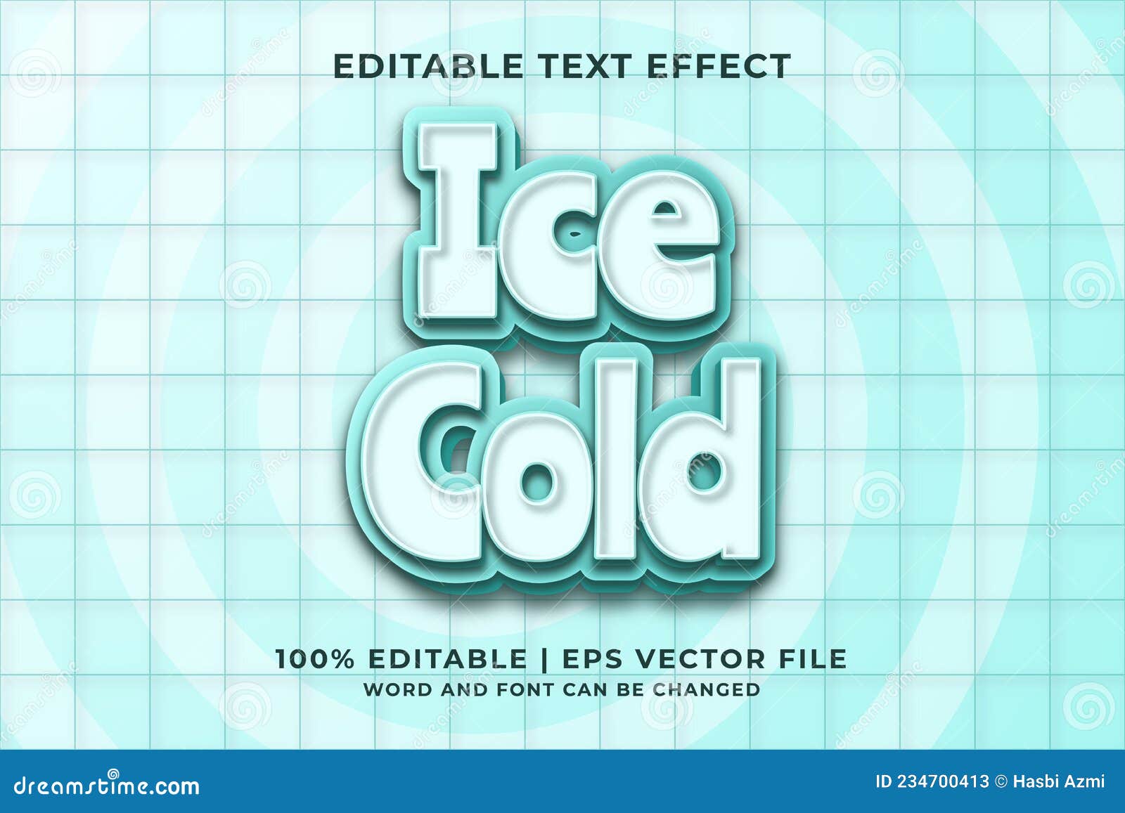 Editable Text Effect - Ice Cold 3d Template Style Premium Vector Stock ...
