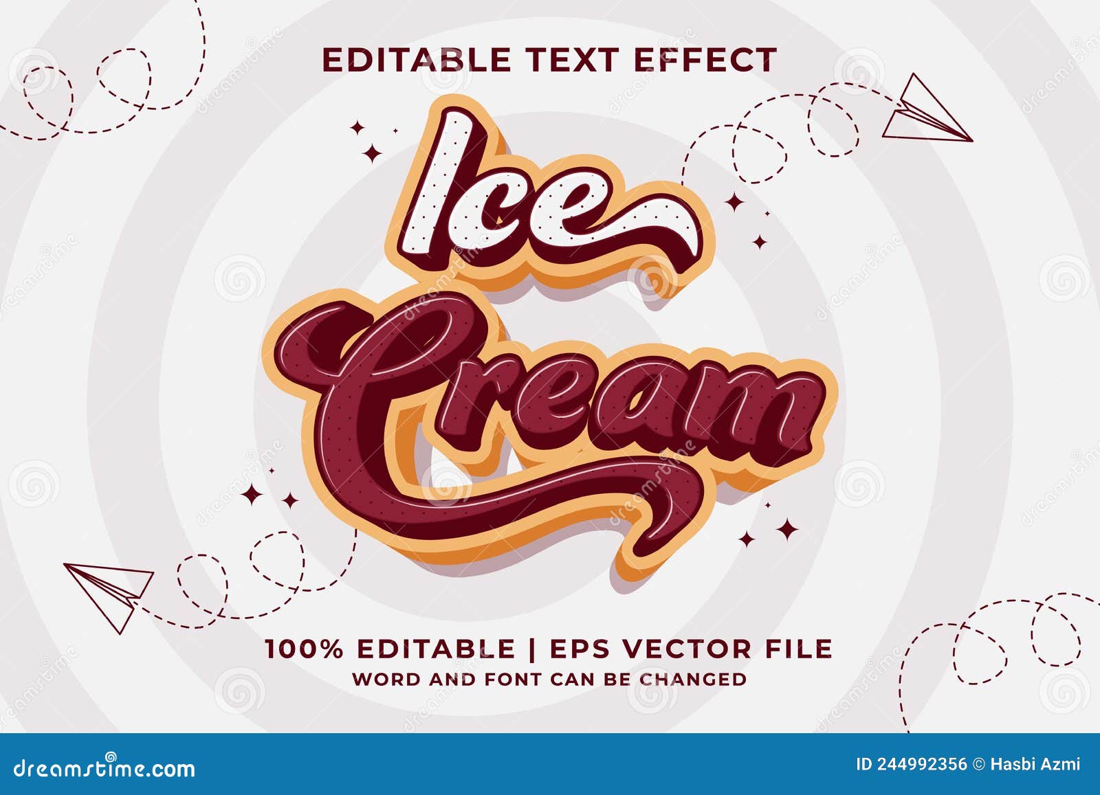 Editable Text Effect Ice Cream 3d Cartoon Template Style Premium Vector ...