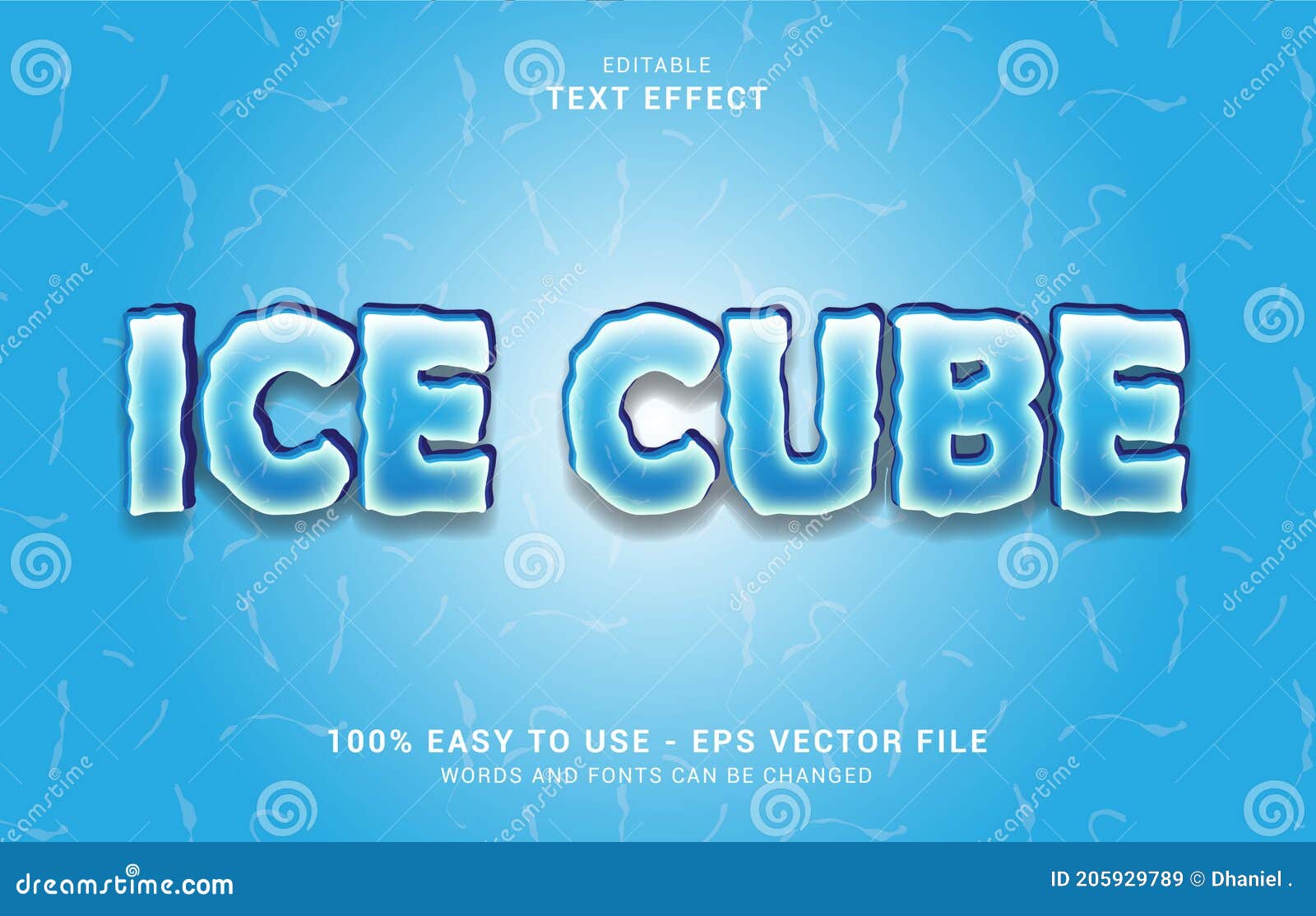 Editable Text Effect, Ice Cube Style Stock Illustration - Illustration ...