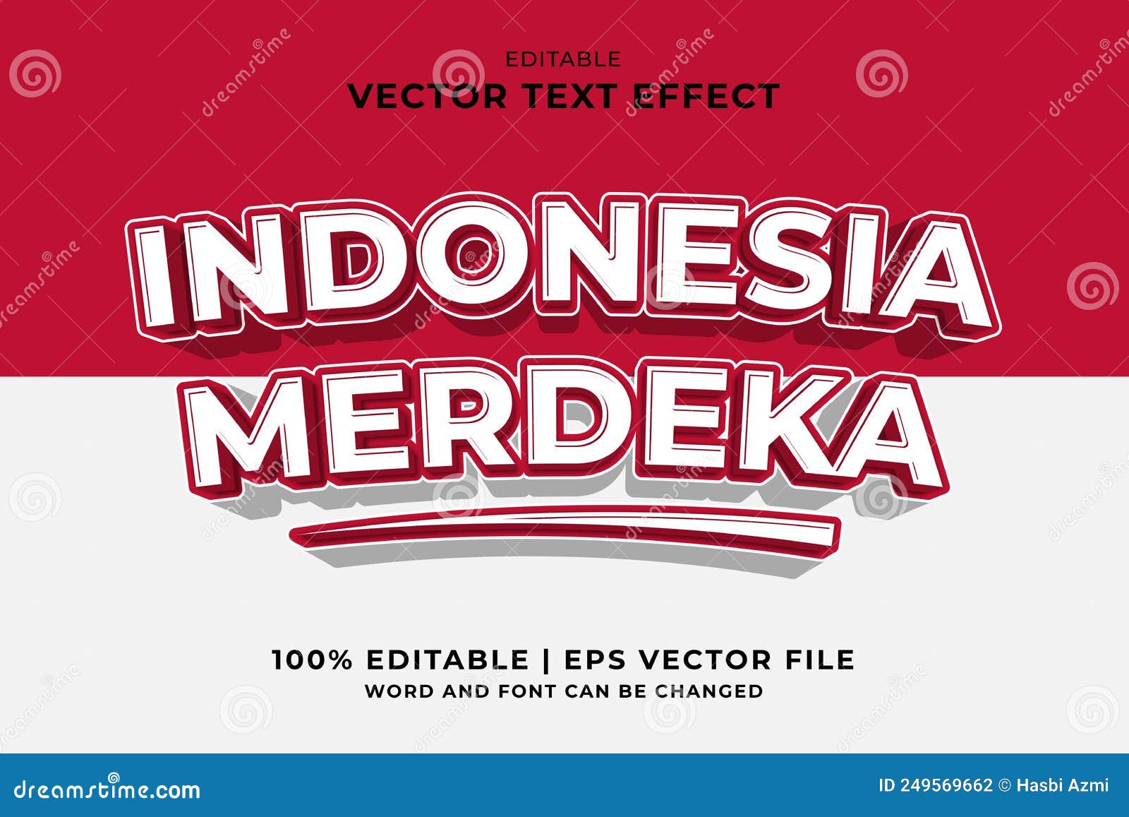 Editable Text Effect Indonesia Merdeka 3d Template Cartoon Style ...