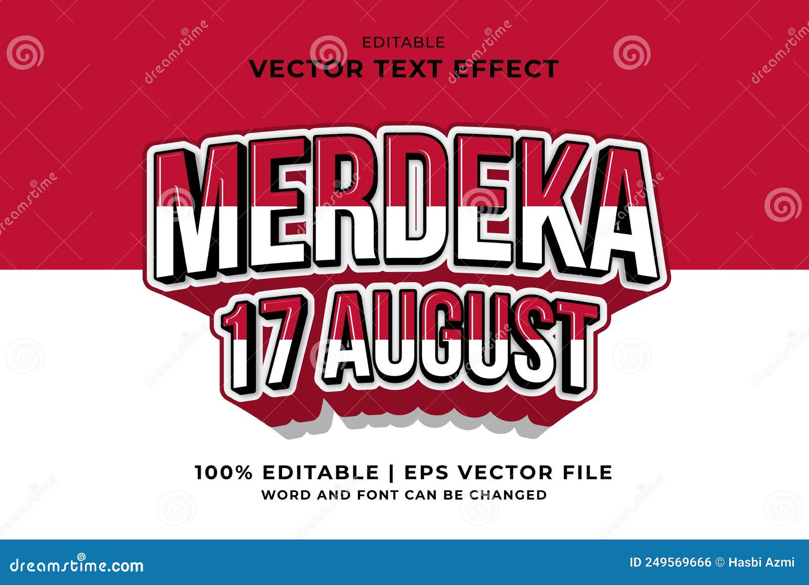 Editable Text Effect Indonesia Merdeka 3d Template Cartoon Style ...