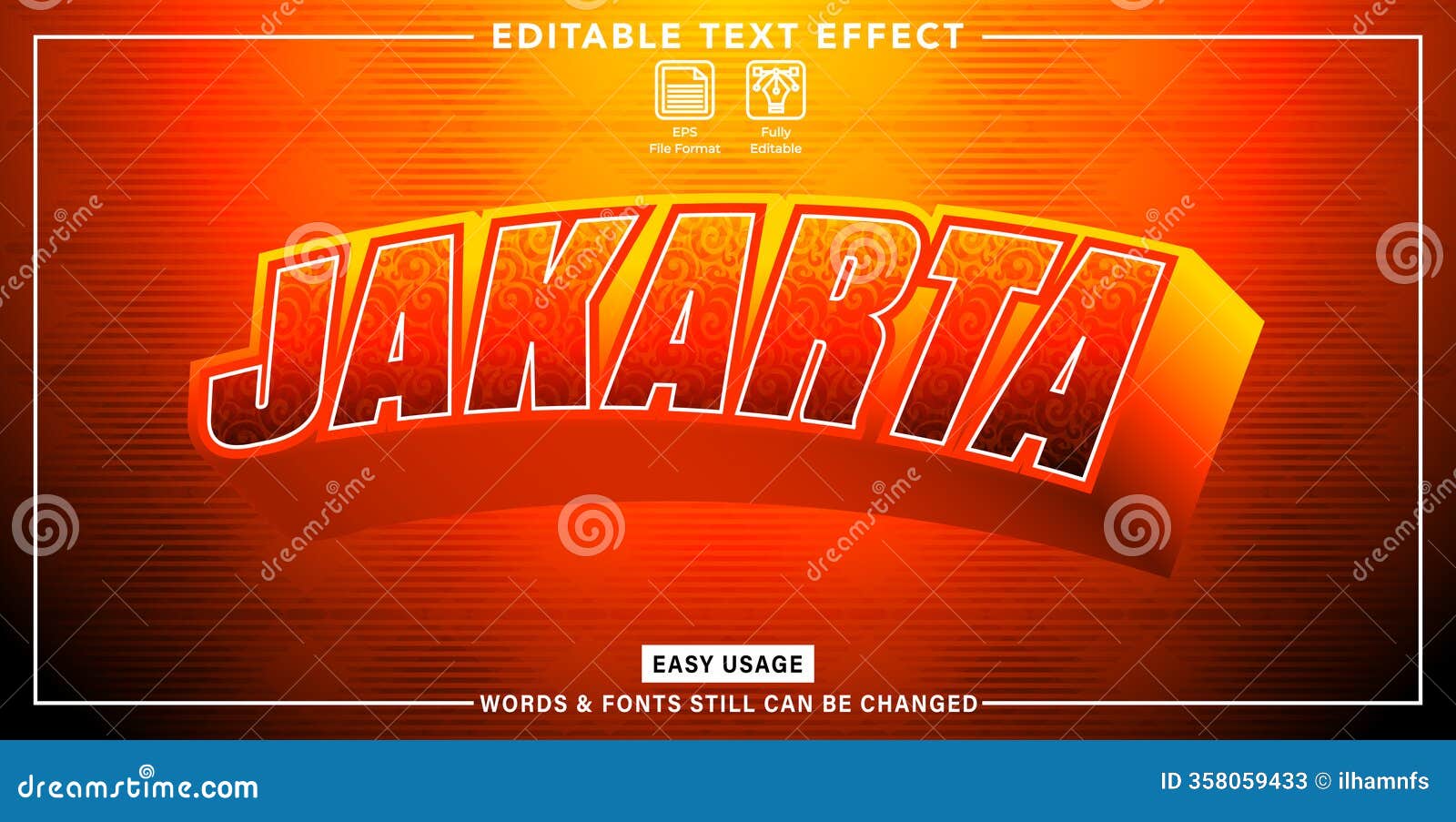 Editable Text Effect Jakarta Styles Stock Vector - Illustration of ...