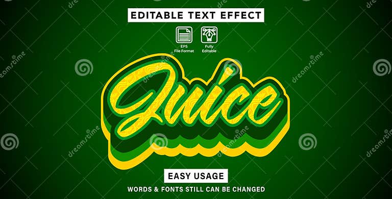 Editable Text Effect Juice Theme Stock Illustration - Illustration of ...