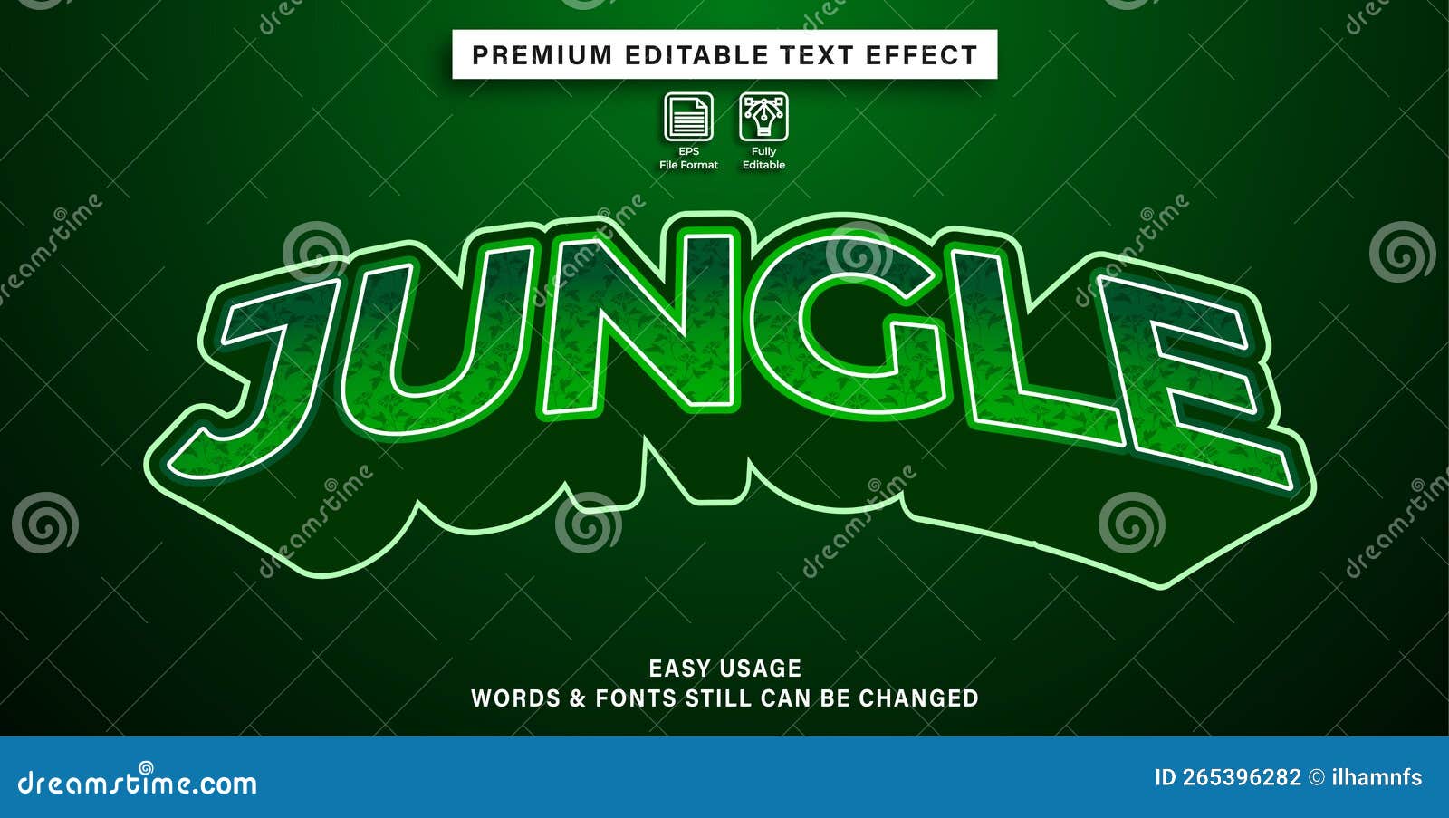 Editable Text Effect Jungle Stock Vector - Illustration of character ...