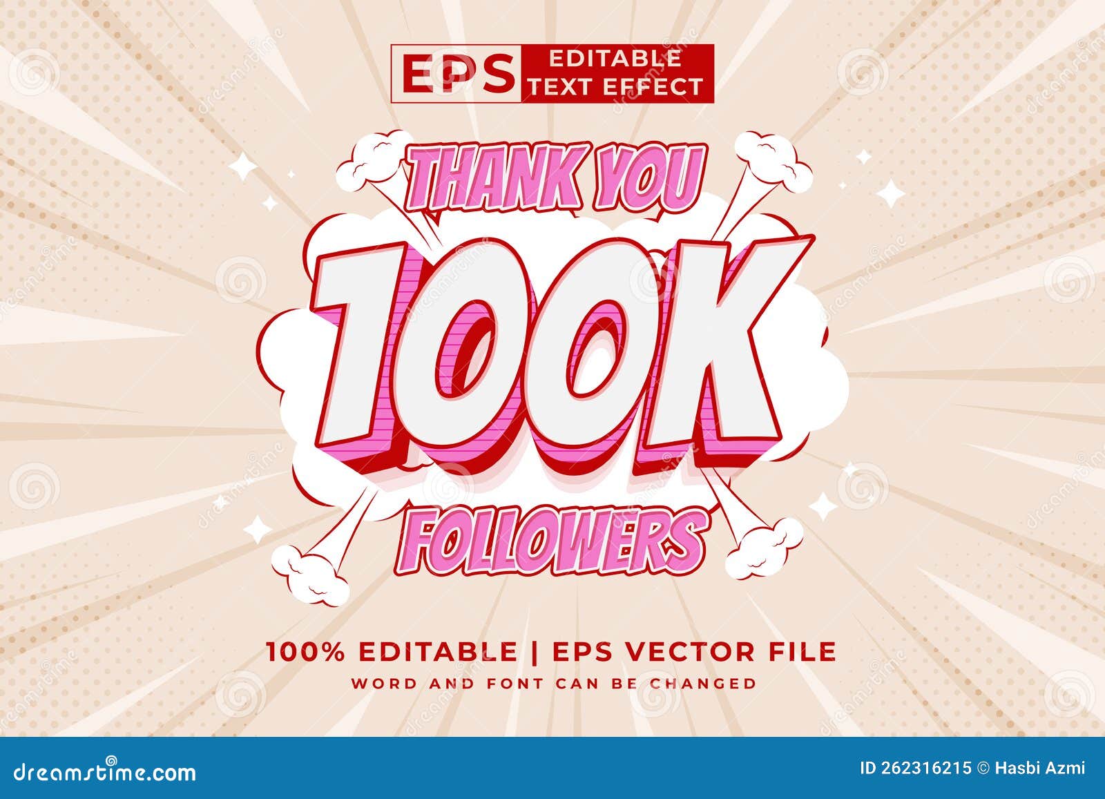 Editable Text Effect 100k Followers 3d Cartoon Comic Style Premium Vector Stock Vector ...