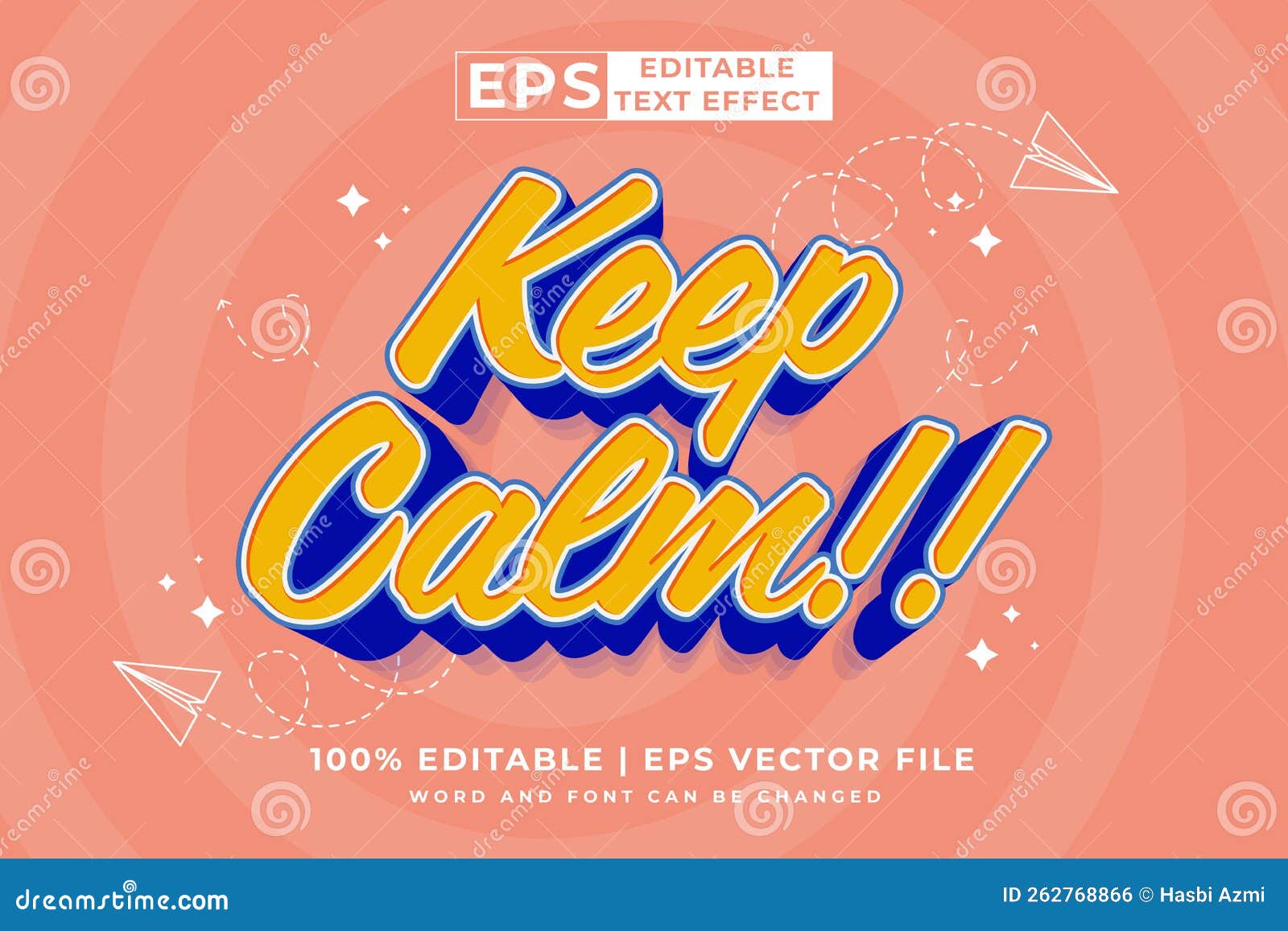 Editable Text Effect Keep Calm 3d Cartoon Cute Style Premium Vector ...
