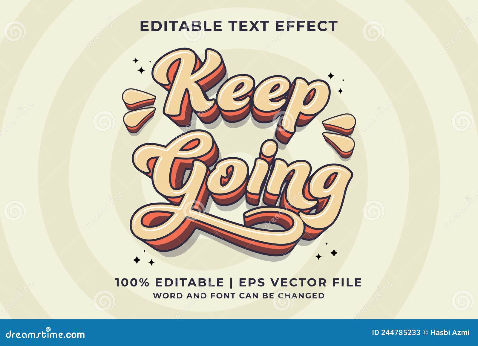 Editable Text Effect -Keep Going 3d Cartoon Template Style Stock Vector ...
