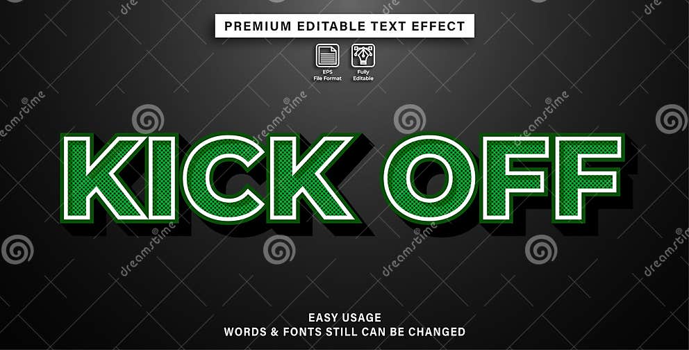Editable Text Effect Kick Off Stock Vector - Illustration of element ...