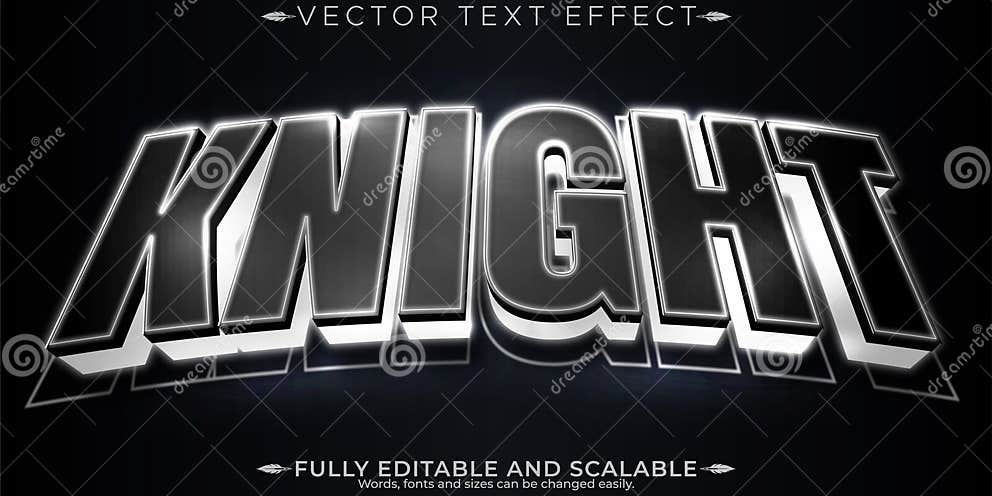Editable Text Effect Knight, 3d Armor and Warrior Font Style Stock ...