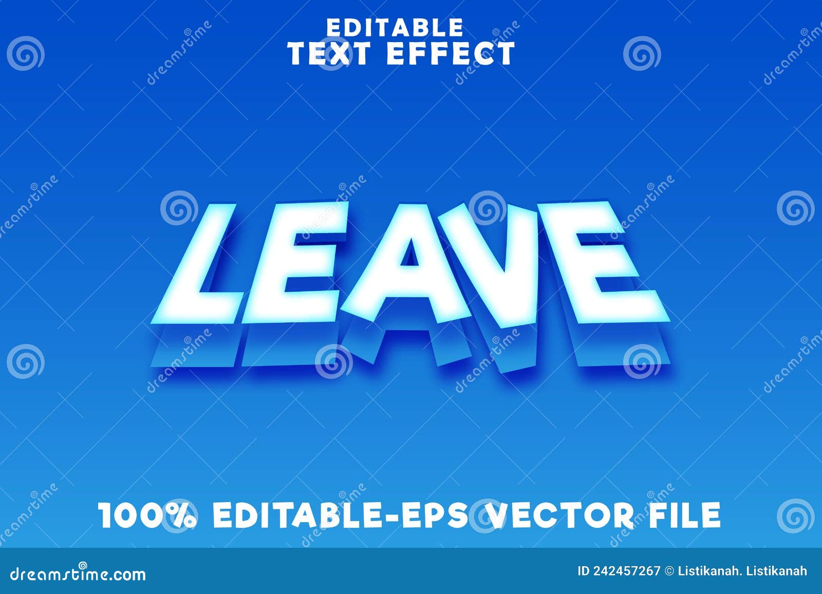 Editable Text Effect Leave with Simple Modern Style Stock Vector ...