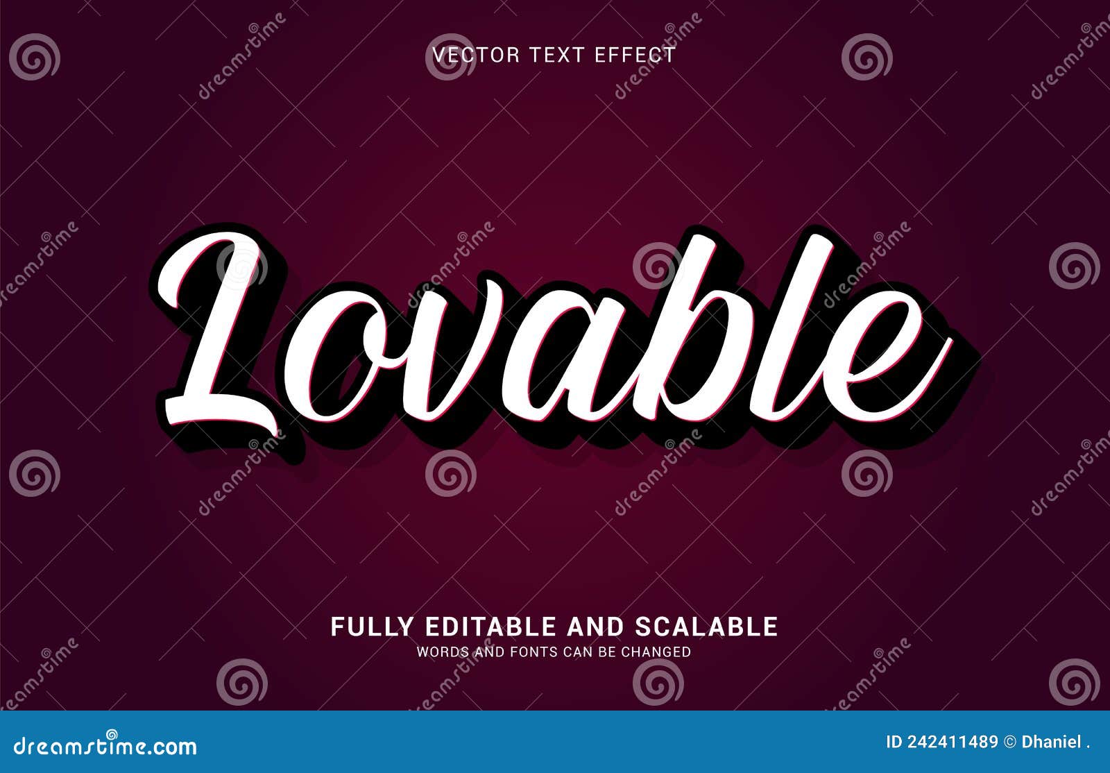 Lovable Word Text Typography Design Logo Icon Cartoon Vector ...